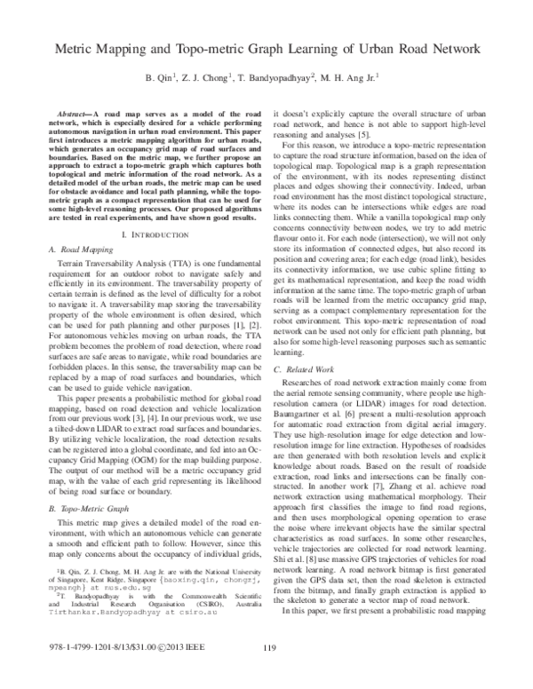 (PDF) Metric mapping and topo-metric graph learning of urban road network