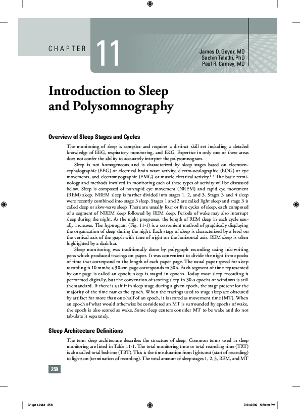 (PDF) Introduction to Sleep and Polysomnography Overview of Sleep ...
