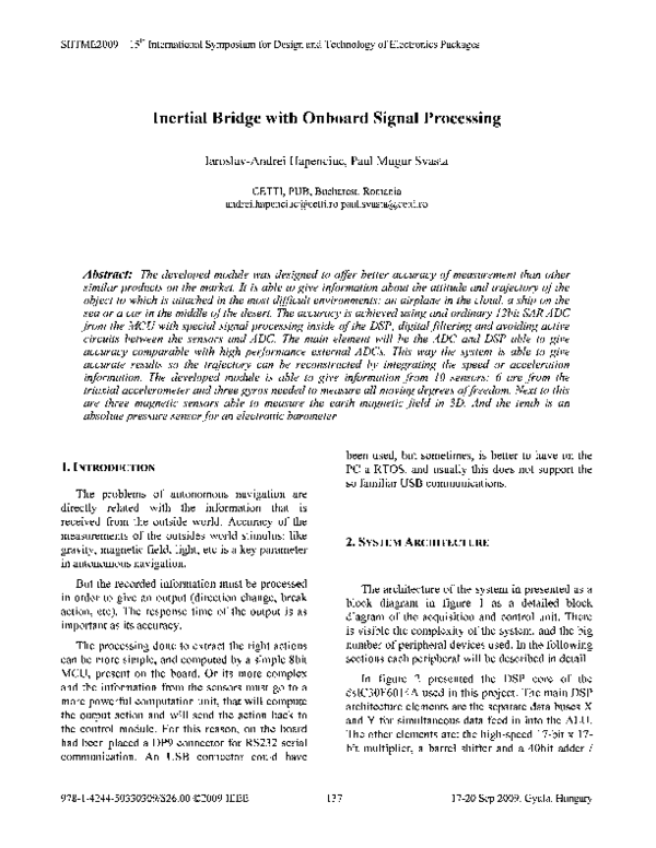 (PDF) Inertial bridge with onboard signal processing