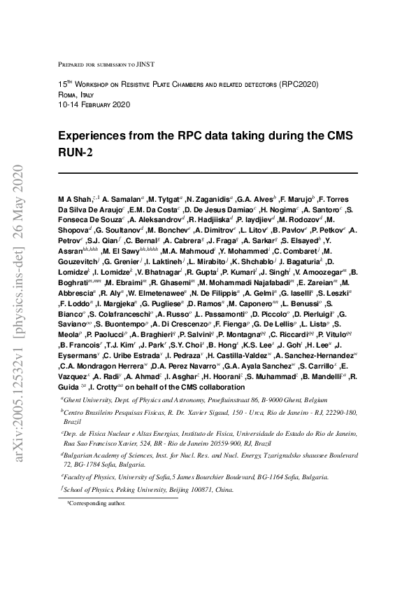 (PDF) Experiences from the RPC data taking during the CMS RUN-2