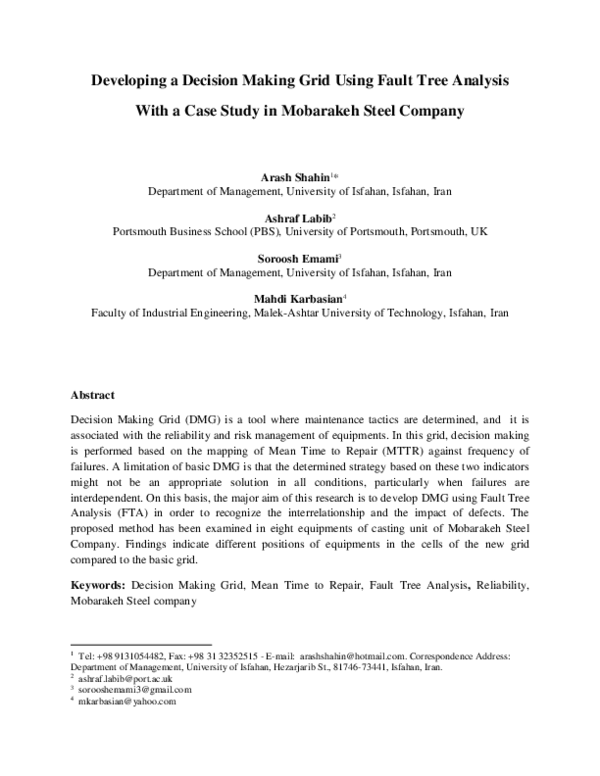 (PDF) Developing a Decision Making Grid for determining proactive ...