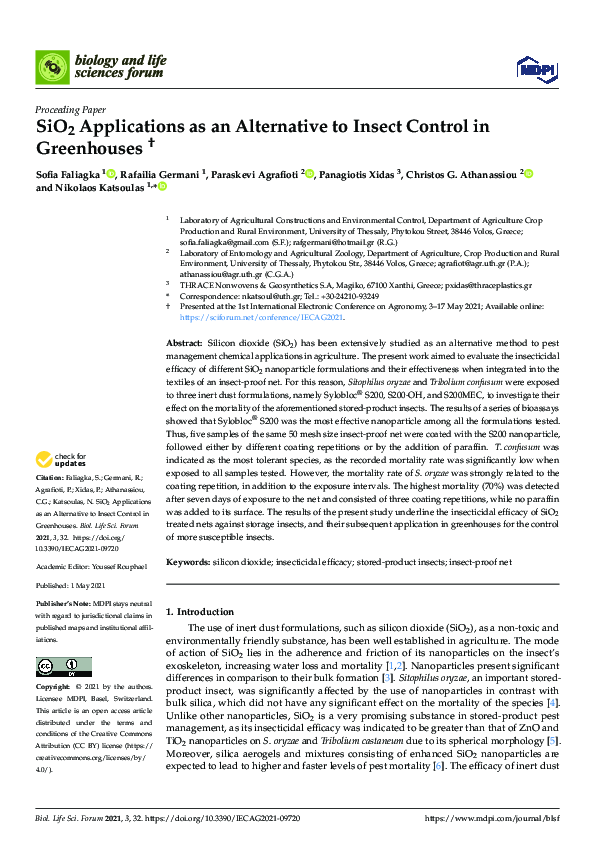 (PDF) SiO2 Applications as an Alternative to Insect Control in Greenhouses