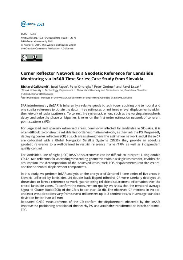 (PDF) Corner Reflector Network as a Geodetic Reference for Landslide ...