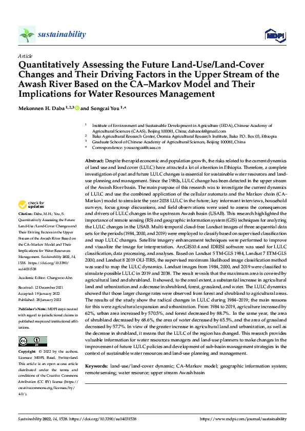 (PDF) Quantitatively Assessing the Future Land-Use/Land-Cover Changes ...