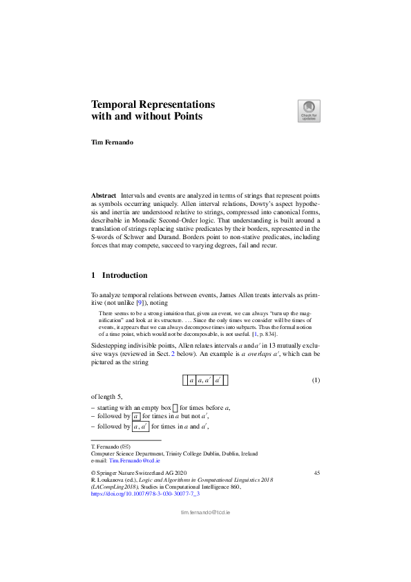 (PDF) Temporal Representations with and without Points