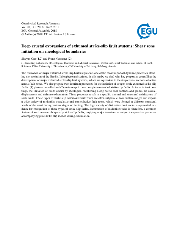 (PDF) Deep crustal expressions of exhumed strike-slip fault systems ...