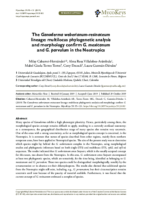(PDF) The Ganoderma weberianum-resinaceum lineage: multilocus ...