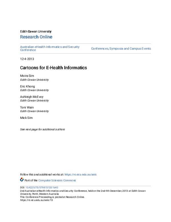 (PDF) Cartoons for E-Health Informatics