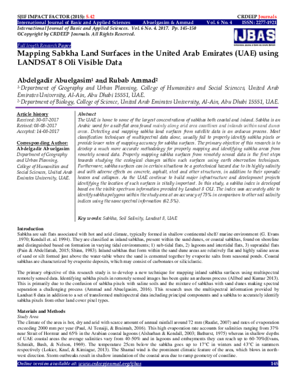 (PDF) Mapping Sabkha Land Surfaces in the United Arab Emirates (UAE ...