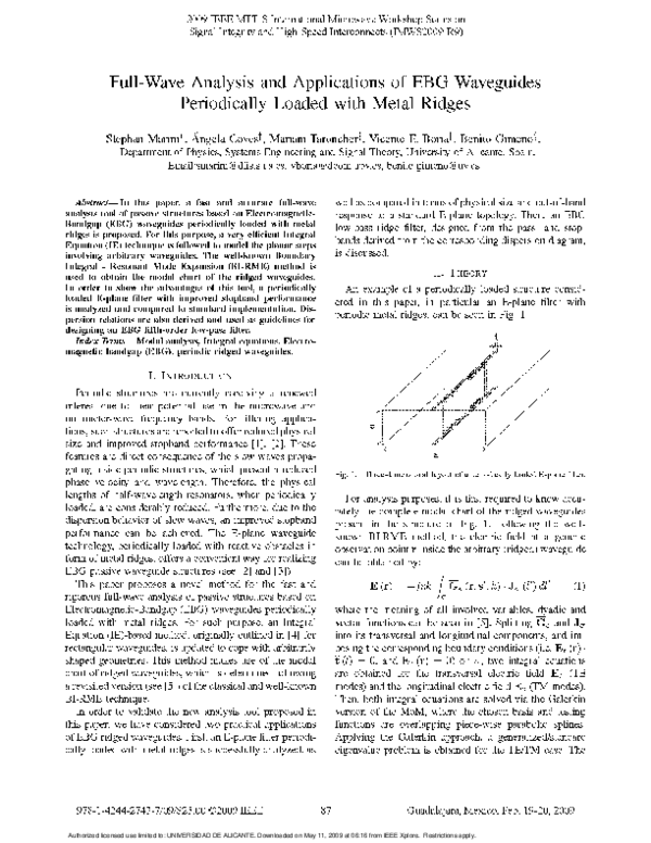 (PDF) Signal Integrity and High-Speed Interconnects (IMWS2009-R9) Full ...
