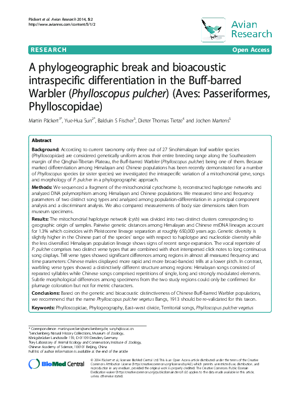 (PDF) A phylogeographic break and bioacoustic intraspecific ...