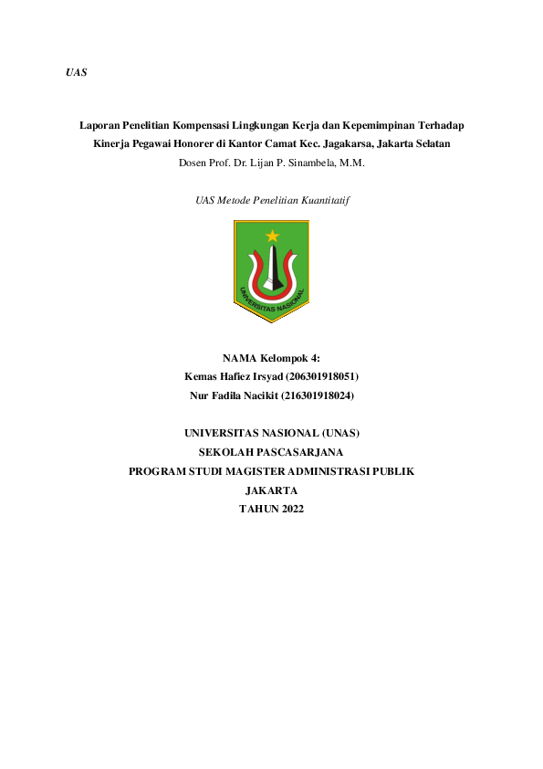 (PDF) Jurnal Laporan Penelitian UAS MPK