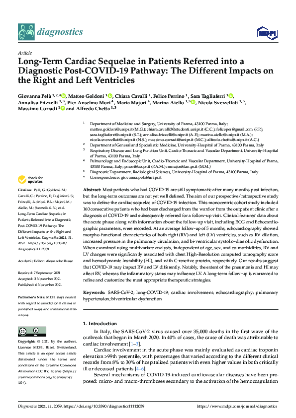 (PDF) Long-Term Cardiac Sequelae in Patients Referred into a Diagnostic ...
