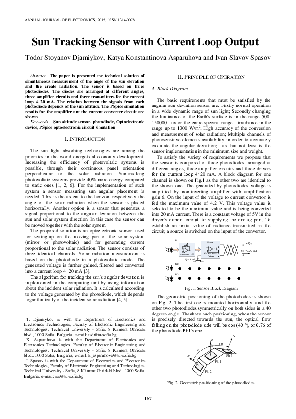 (PDF) Sun Tracking Sensor with Current Loop Output