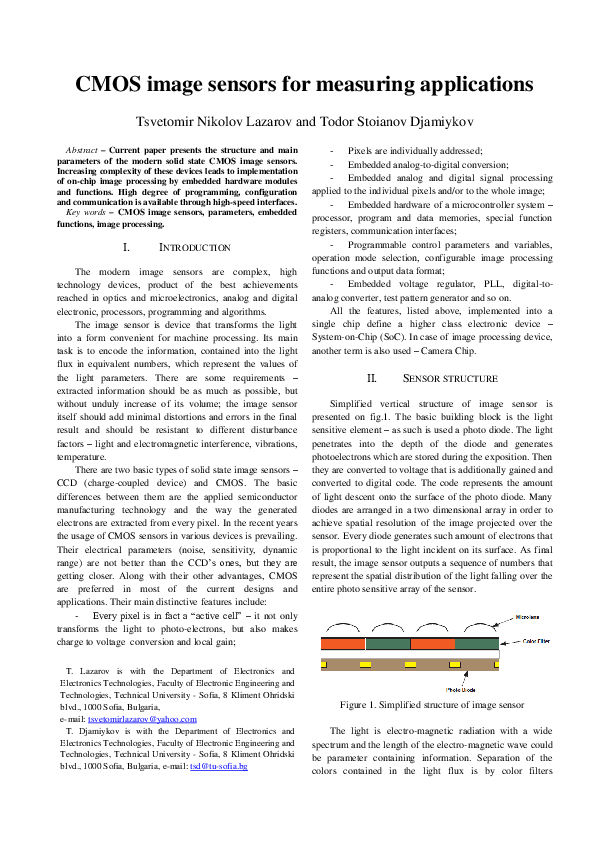(PDF) CMOS image sensors for measuring applications