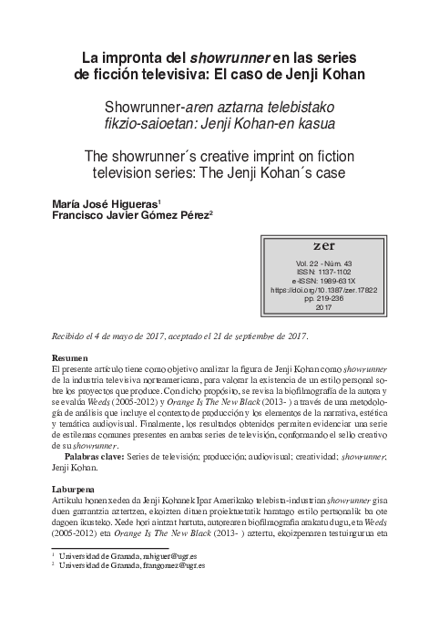 (PDF) La impronta del showrunner en las series de ficción televisiva ...