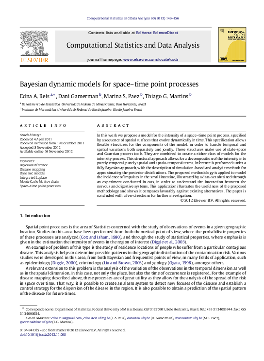 (PDF) Bayesian dynamic models for space–time point processes