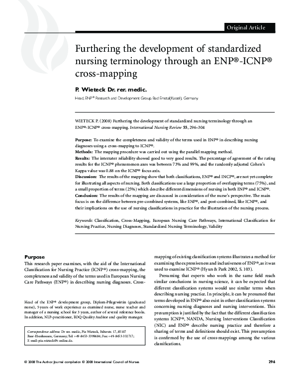 (PDF) Furthering the development of standardized nursing terminology ...