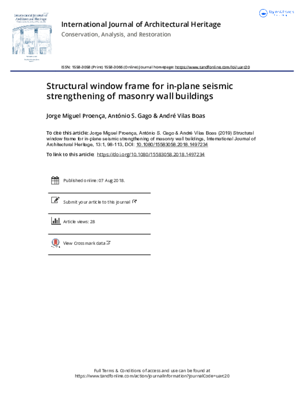 (PDF) Structural window frame for in-plane seismic strengthening of ...