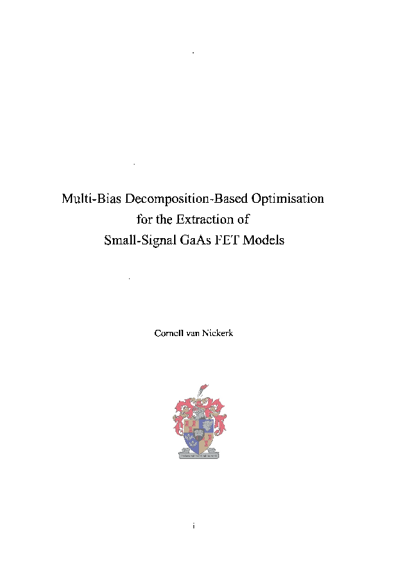 (PDF) Multi-bias decomposition-based optimisation for the extraction of small-signal GaAs FET models