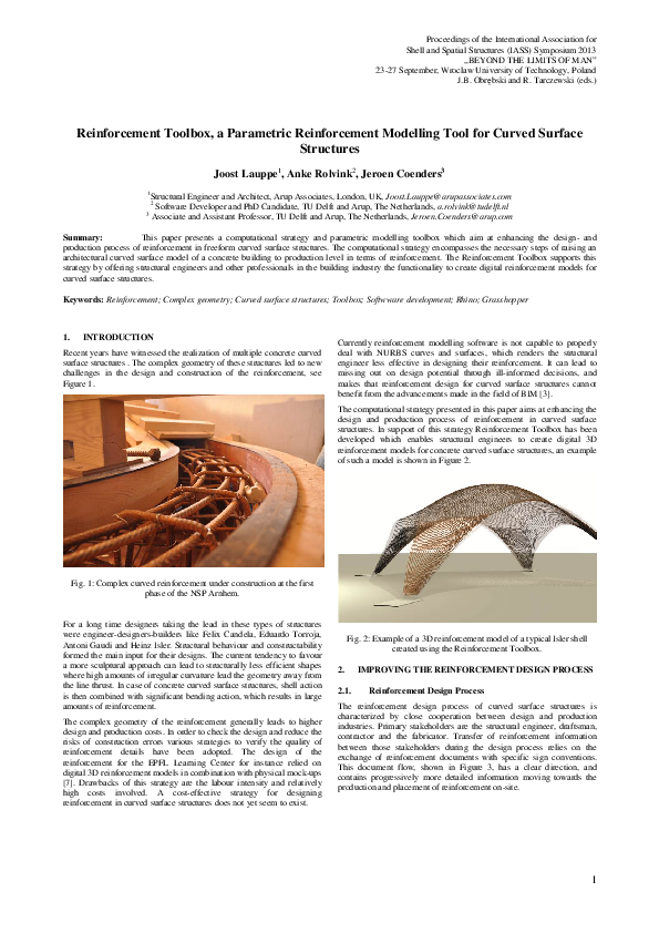 (PDF) Reinforcement Toolbox, a Parametric Reinforcement Modelling Tool ...