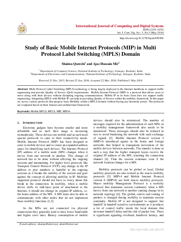 (PDF) Study of Basic Mobile Internet Protocols ( MIP ) in Multi ...