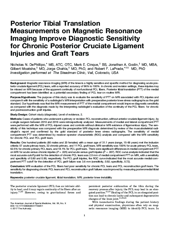(PDF) Posterior Tibial Translation Measurements on Magnetic Resonance ...
