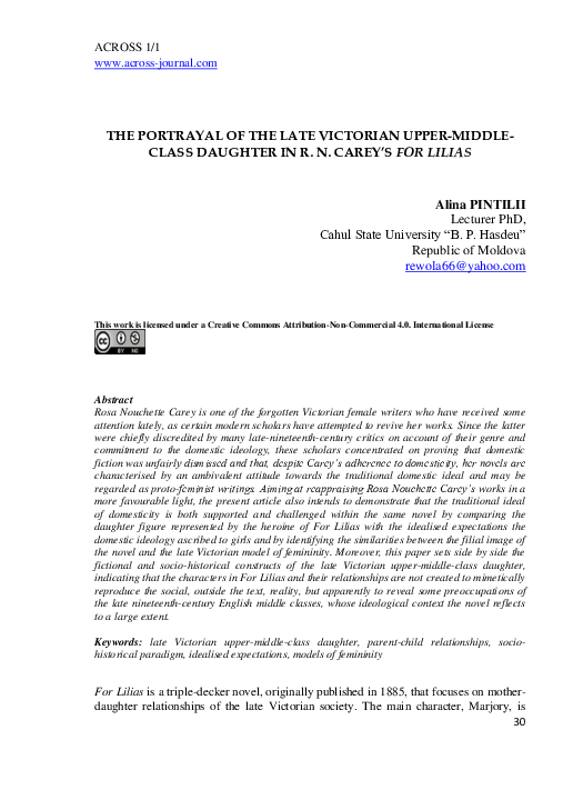 (PDF) The Portrayal of the Late Victorian Upper-Middle-Class Daughter ...