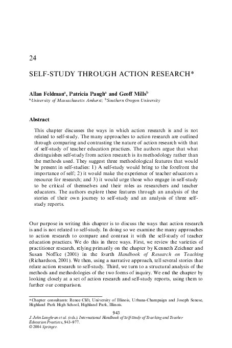 (PDF) Self-Study Through Action Research