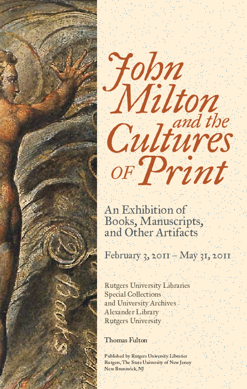 (PDF) John Milton and the cultures of print : an exhibition of books ...