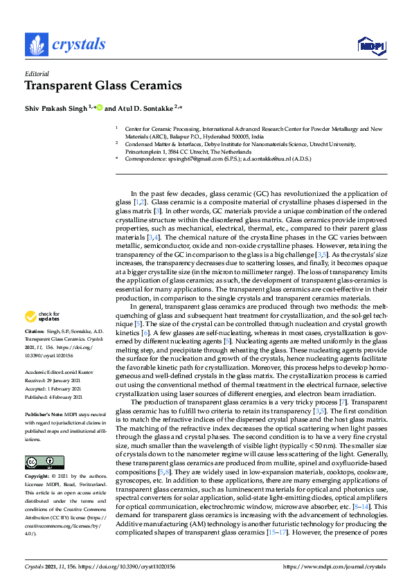 (PDF) Transparent Glass Ceramics