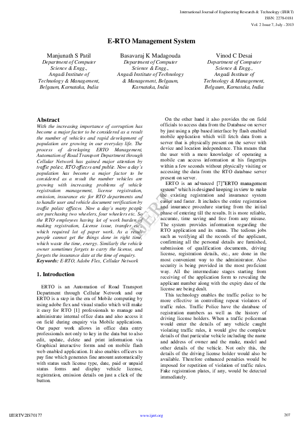 (PDF) E-RTO Management System