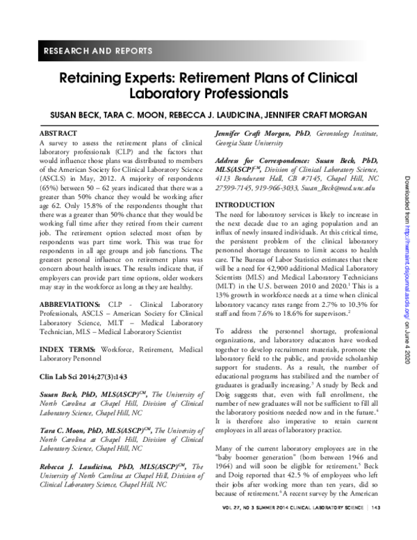(PDF) Workforce Retention: CLP Retirement Plans