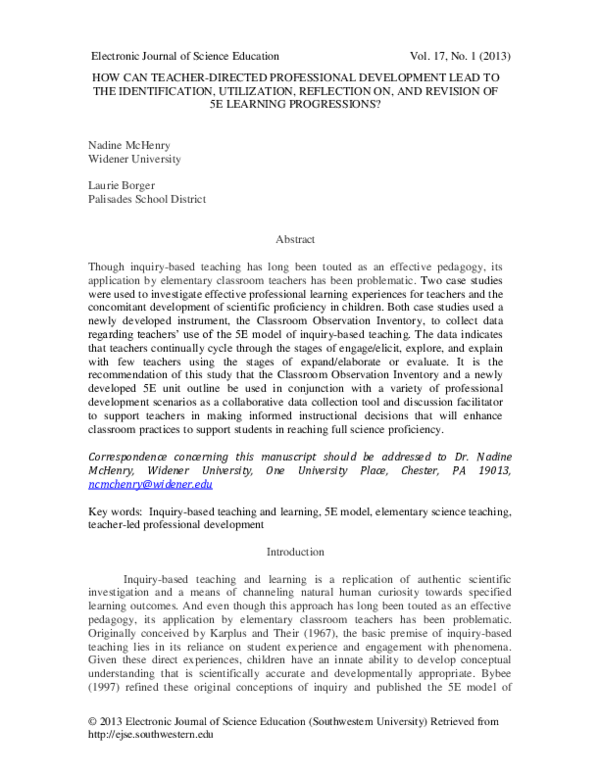 (PDF) How Can Teacher-Directed Professional Development Lead to the Identification, Utilization ...