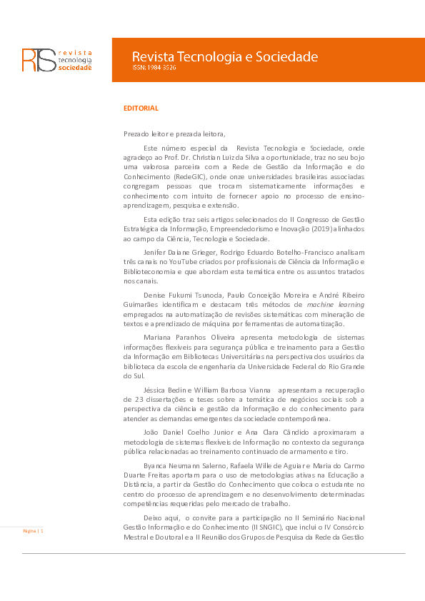 (PDF) Editorial - Seção Temática