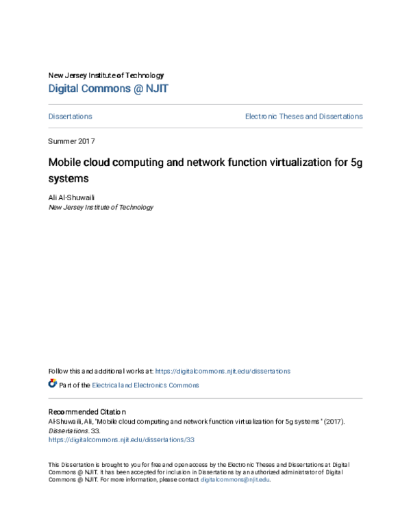 (PDF) Mobile cloud computing and network function virtualization for 5g ...