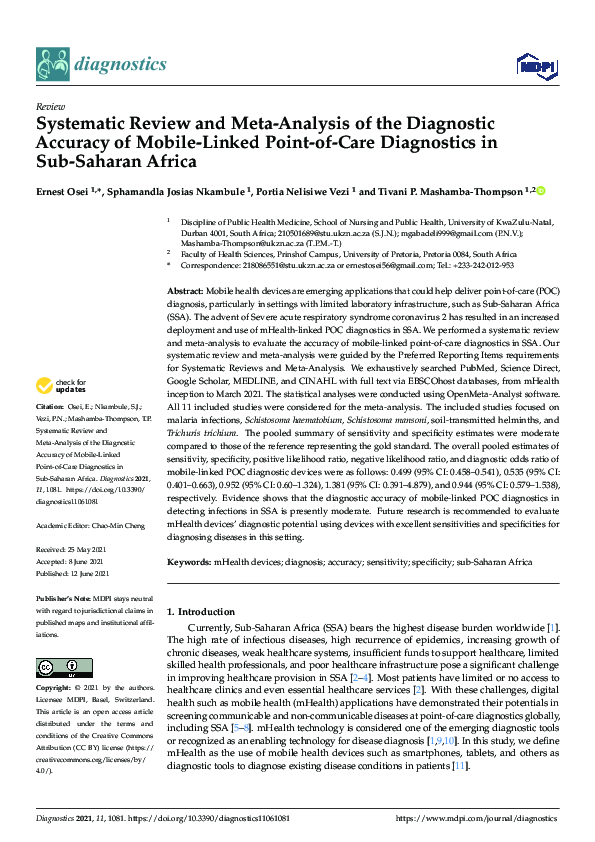 (PDF) Systematic Review and Meta-Analysis of the Diagnostic Accuracy of ...