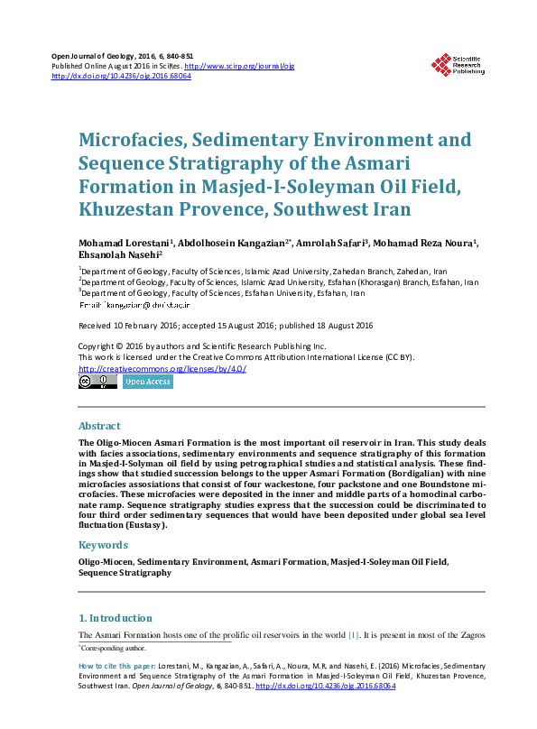 (PDF) Microfacies, Sedimentary Environment and Sequence Stratigraphy of ...