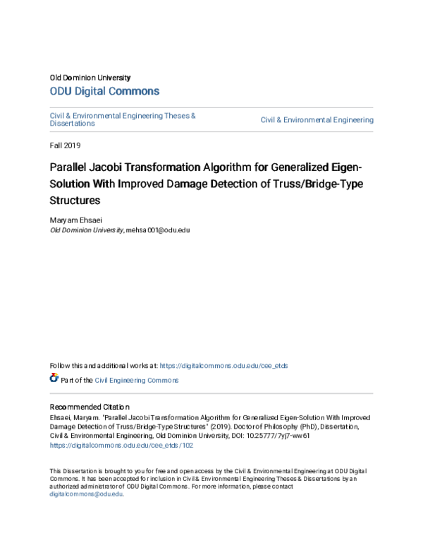 Pdf Parallel Jacobi Transformation Algorithm For Generalized Eigen