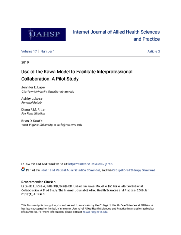 (PDF) Use of the Kawa Model to Facilitate Interprofessional ...