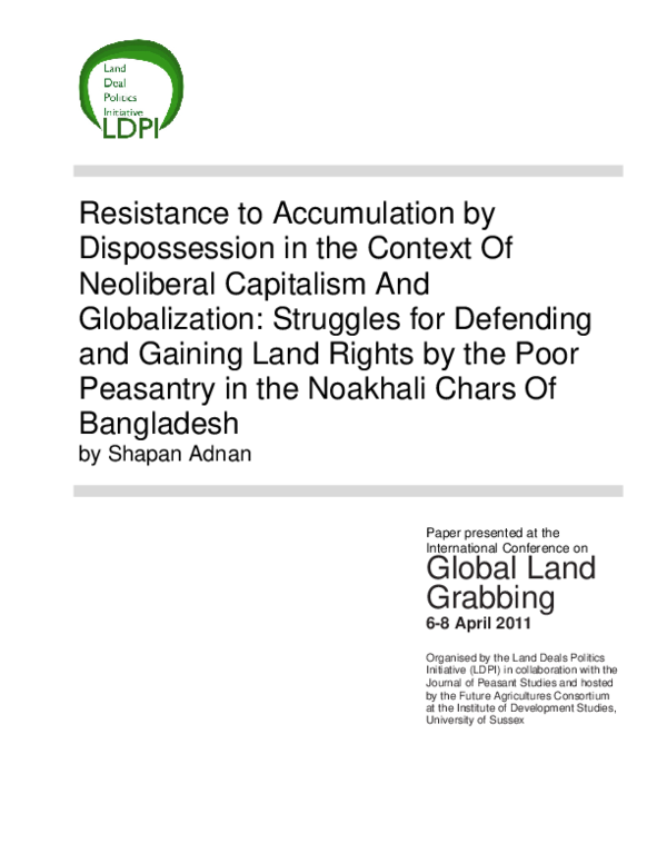 (PDF) Resistance to Accumulation by Dispossession in the Context of ...