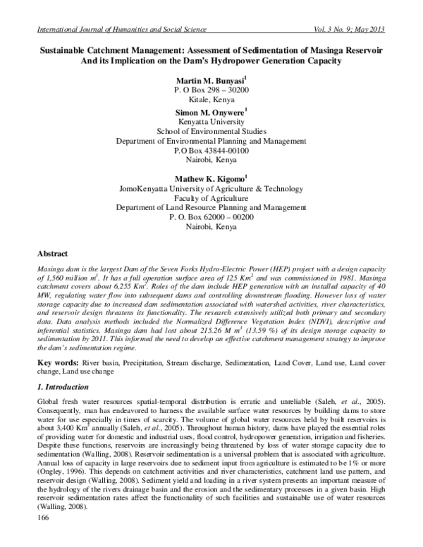 (PDF) Sustainable Catchment Management: Assessment of Sedimentation of ...