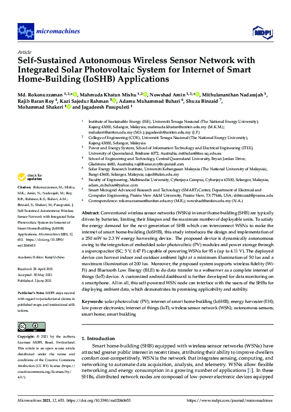 (PDF) Autonomous Solar-Powered Sensors for IoSHB