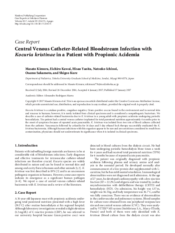(PDF) Central Venous Catheter-Related Bloodstream Infections In Cancer ...