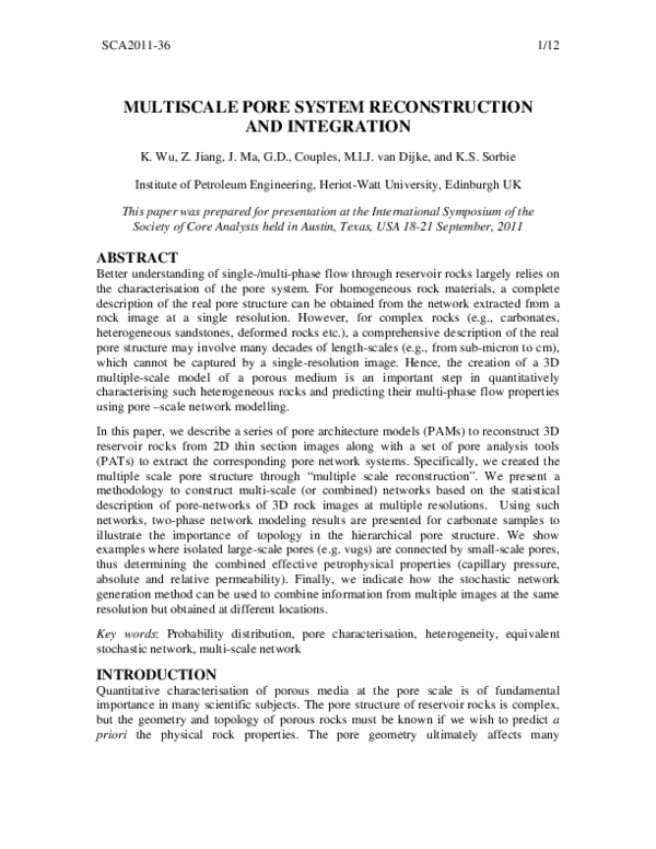 (PDF) Multiscale pore system reconstruction and integration