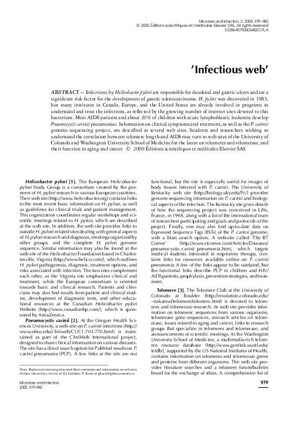 (PDF) Infectious web