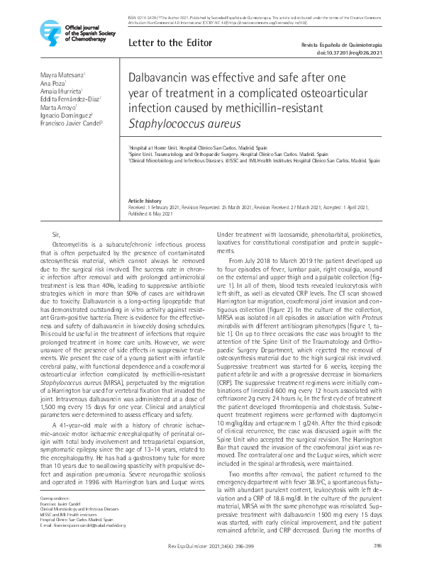 (PDF) Dalbavancin was effective and safe after one year of treatment in ...