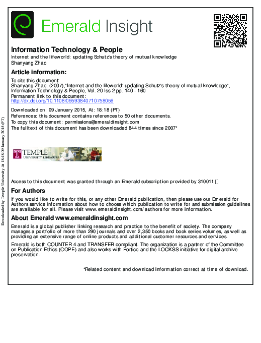 (PDF) The Constitution of Mutual Knowledge on the Internet:: A ...