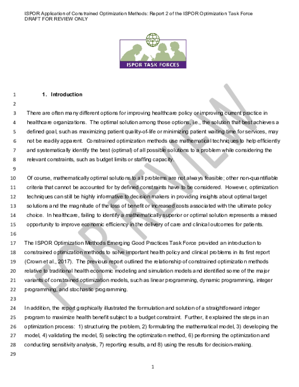 (PDF) Application of Constrained Optimization Methods in Health ...