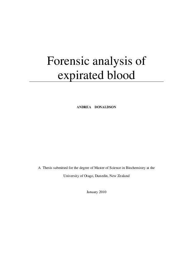 (PDF) Forensic Analysis of Expirated blood
